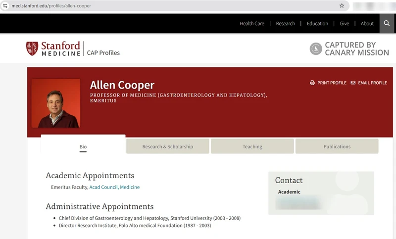 Allen Cooper - Canary Mission