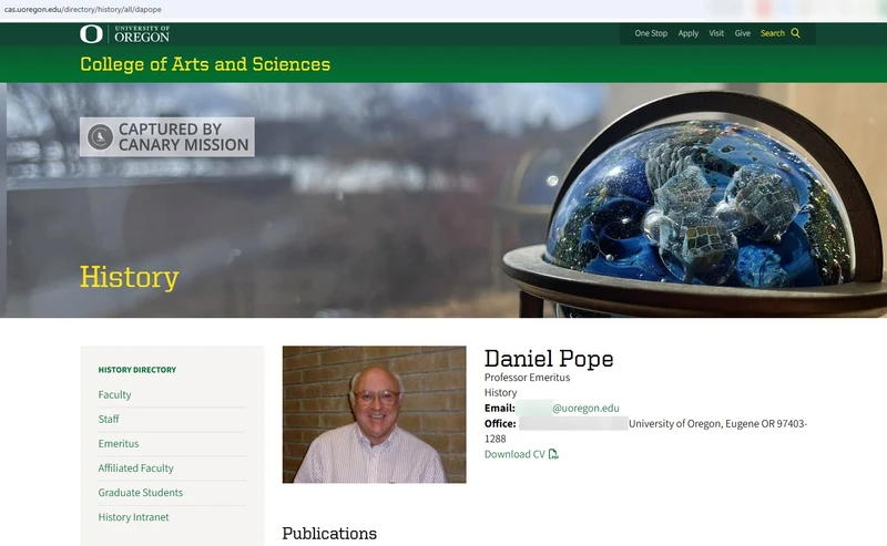 Daniel Pope - Canary Mission