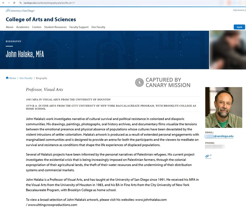 John Halaka - Canary Mission