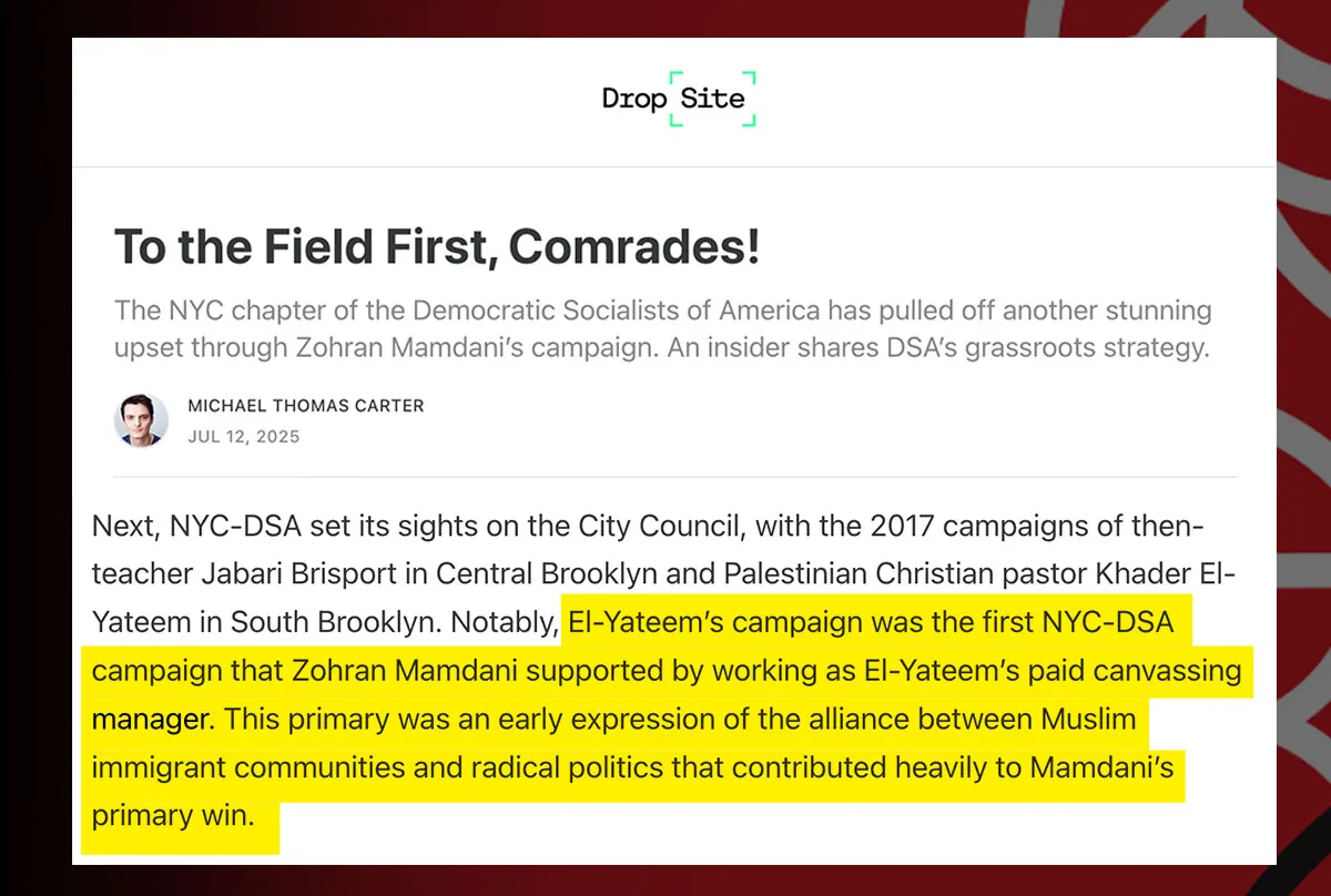 Inside the DSA Machine: The Agenda Leading Zohran Mamdani - Canary Mission