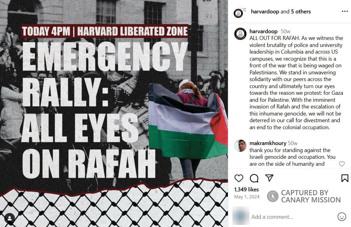 Emergency Rally: All Eyes On Rafah - Canary Mission