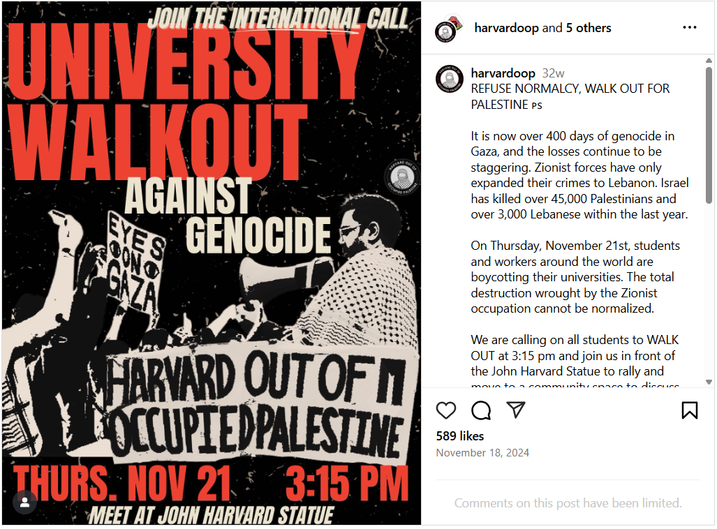 University Walkout Against Genocide - Canary Mission